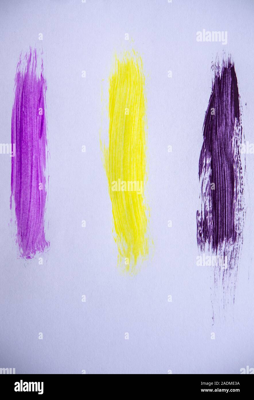 Three colourful vertical paint stripes on a white background Stock ...