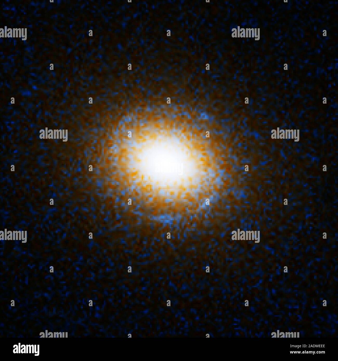 Galactic gravitational lensing, Hubble Space Telescope image. The blue ...