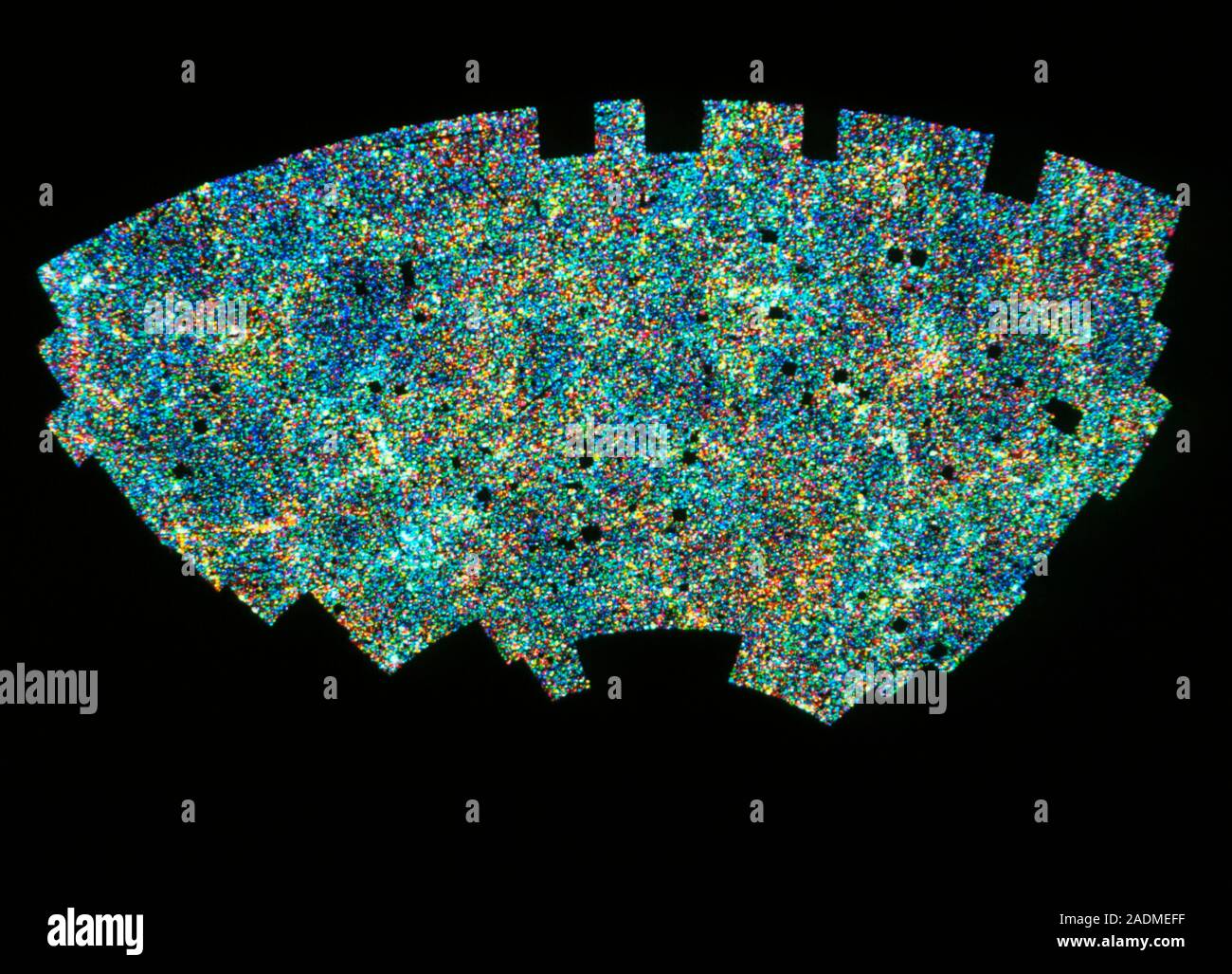 Galaxy distribution. Map showing the distribution of two million ...