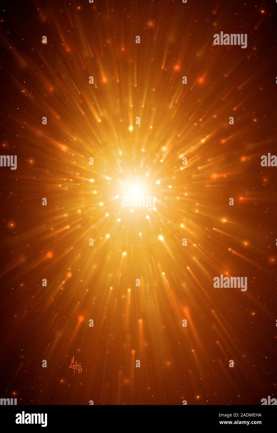 Big Crunch. Conceptual artwork representing the Big Crunch, one ...