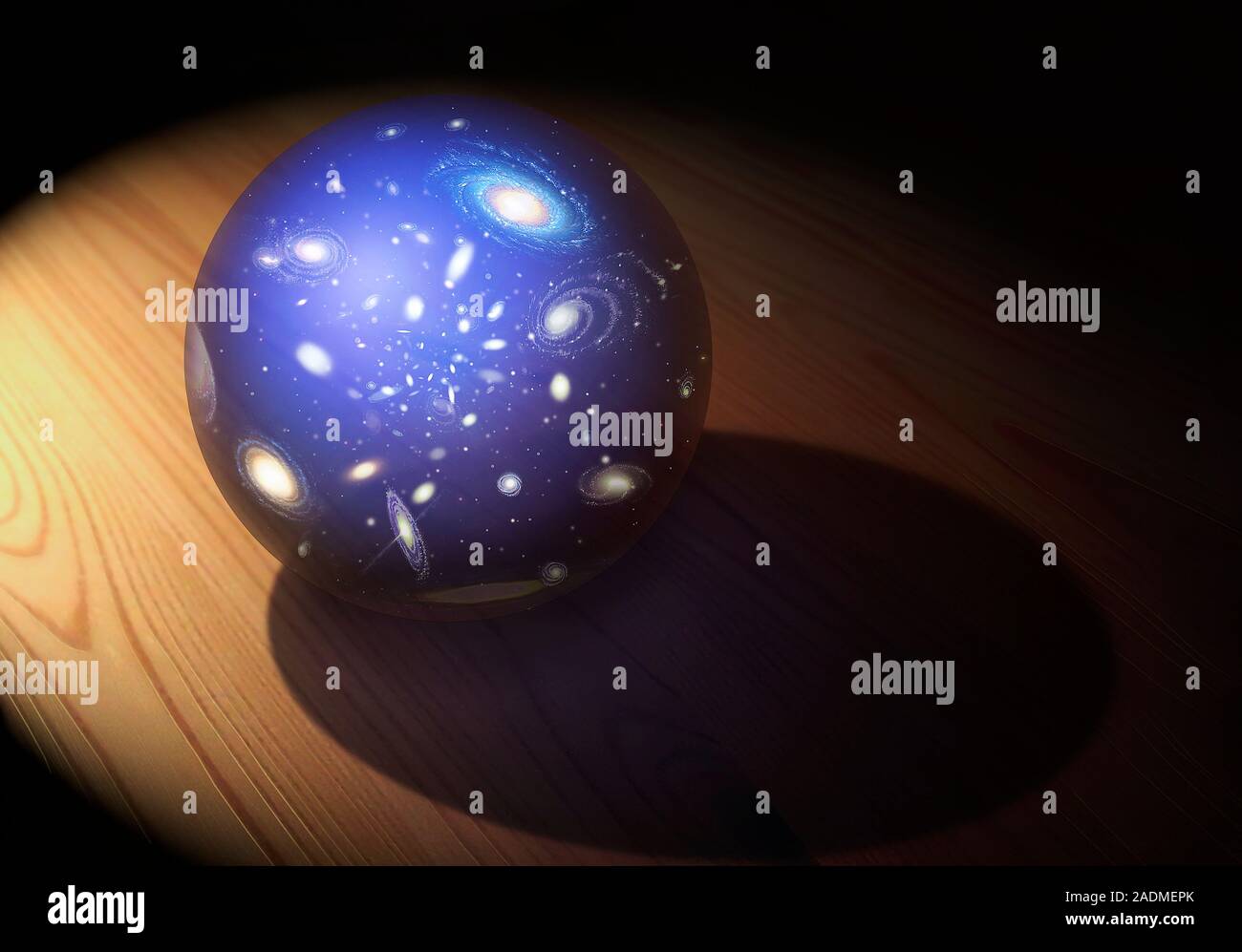 Spherical universe. Conceptual artwork of the universe as a spherical ...