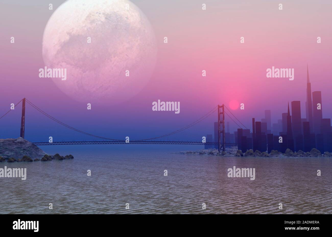 Parallel universe. Conceptual computer artwork of an alternate reality ...