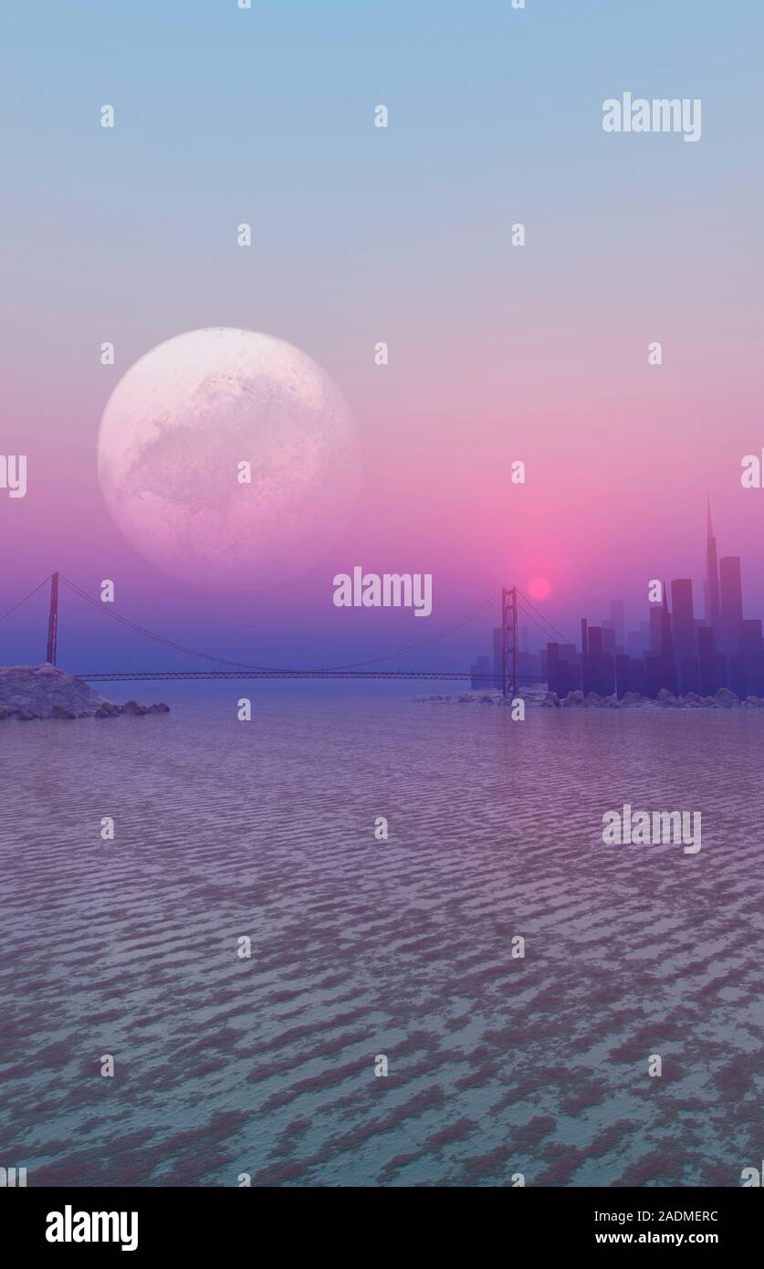 Parallel universe. Conceptual computer artwork of an alternate reality ...
