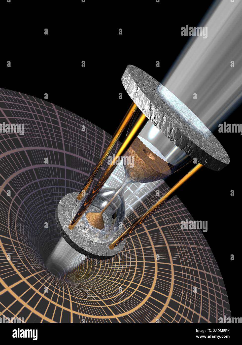 Time dilation. Conceptual computer artwork representing time dilation ...