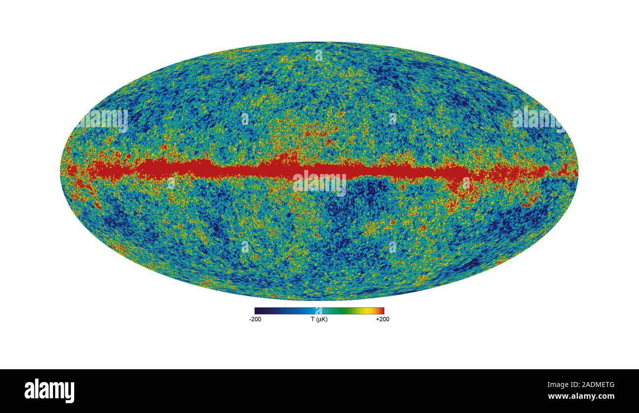 Cosmic and galactic microwave background, whole sky projection from the WMAP (Wilkinson ...