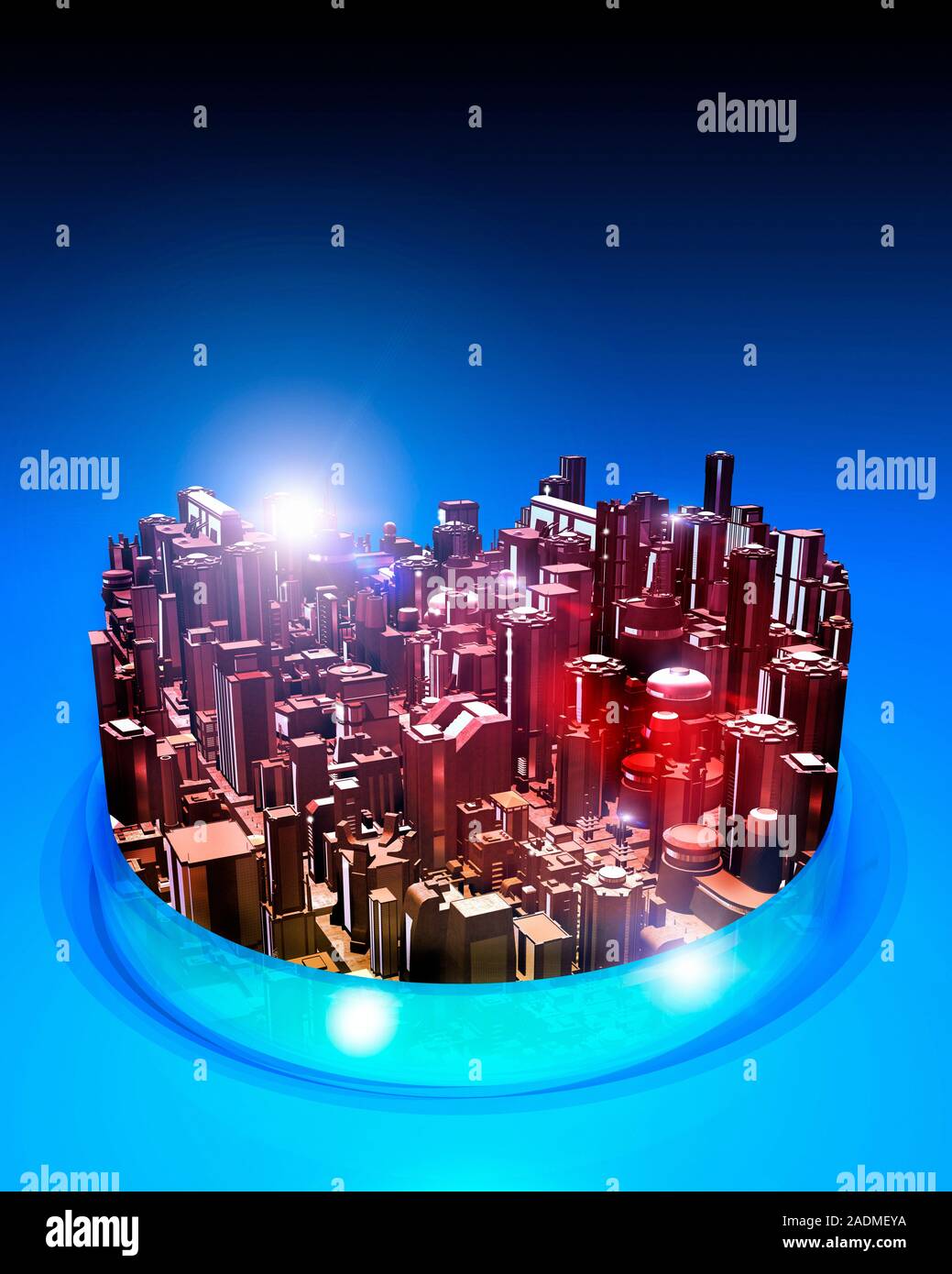 Creation of artificial life. Conceptual computer artwork depicting a ...