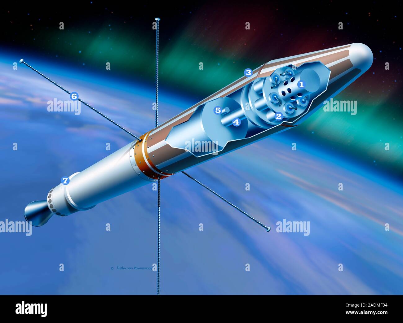 Explorer 1. Computer artwork of America's first successful artificial ...