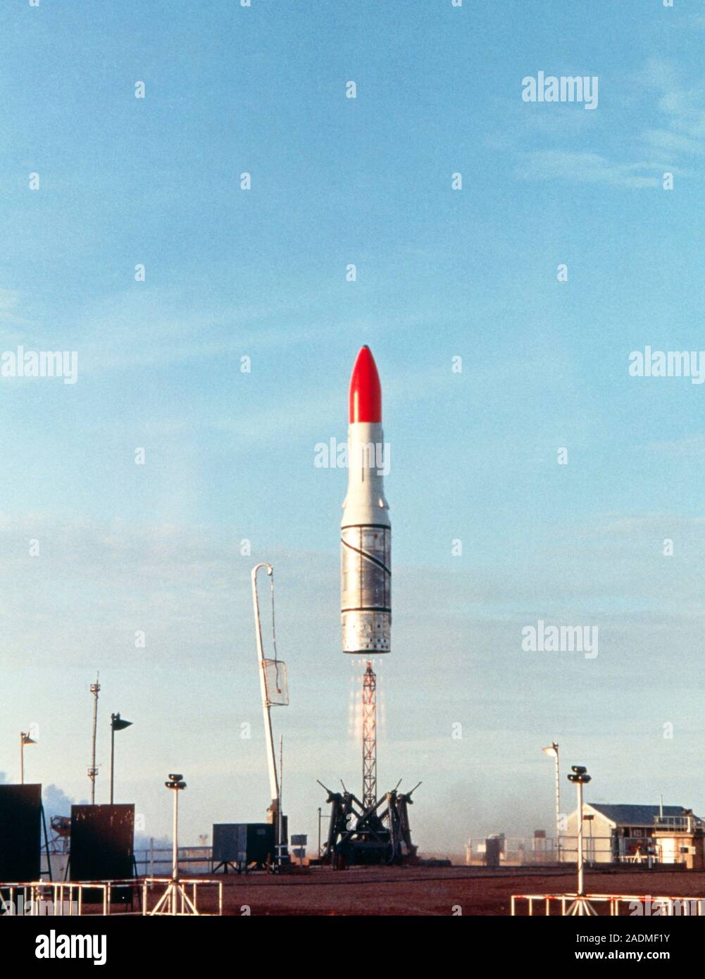 Black Arrow rocket. The British Black Arrow rocket being launched at ...