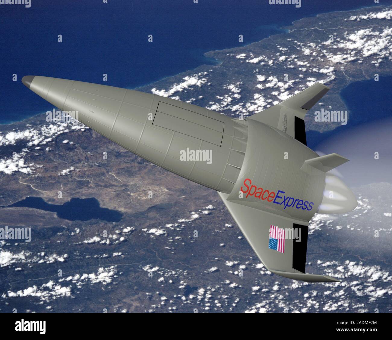 Space Express rocket. Computer artwork of a hypothetical Space Express ...