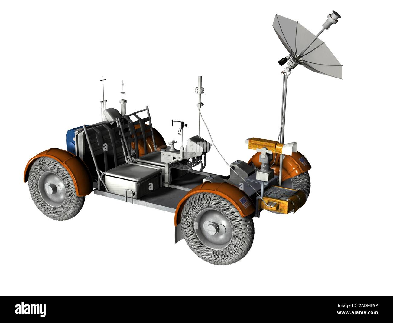 Lunar rover. Computer artwork of a lunar rover vehicle (LVR). Electric ...