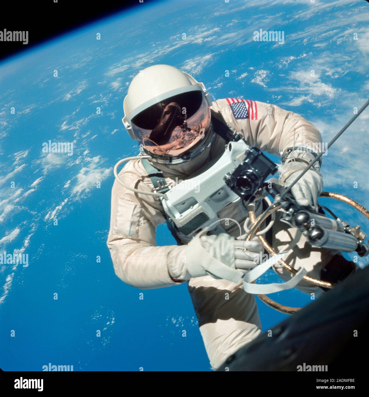 First American space walk, Ed White, 1965. Gemini-Titan 4 astronaut ...