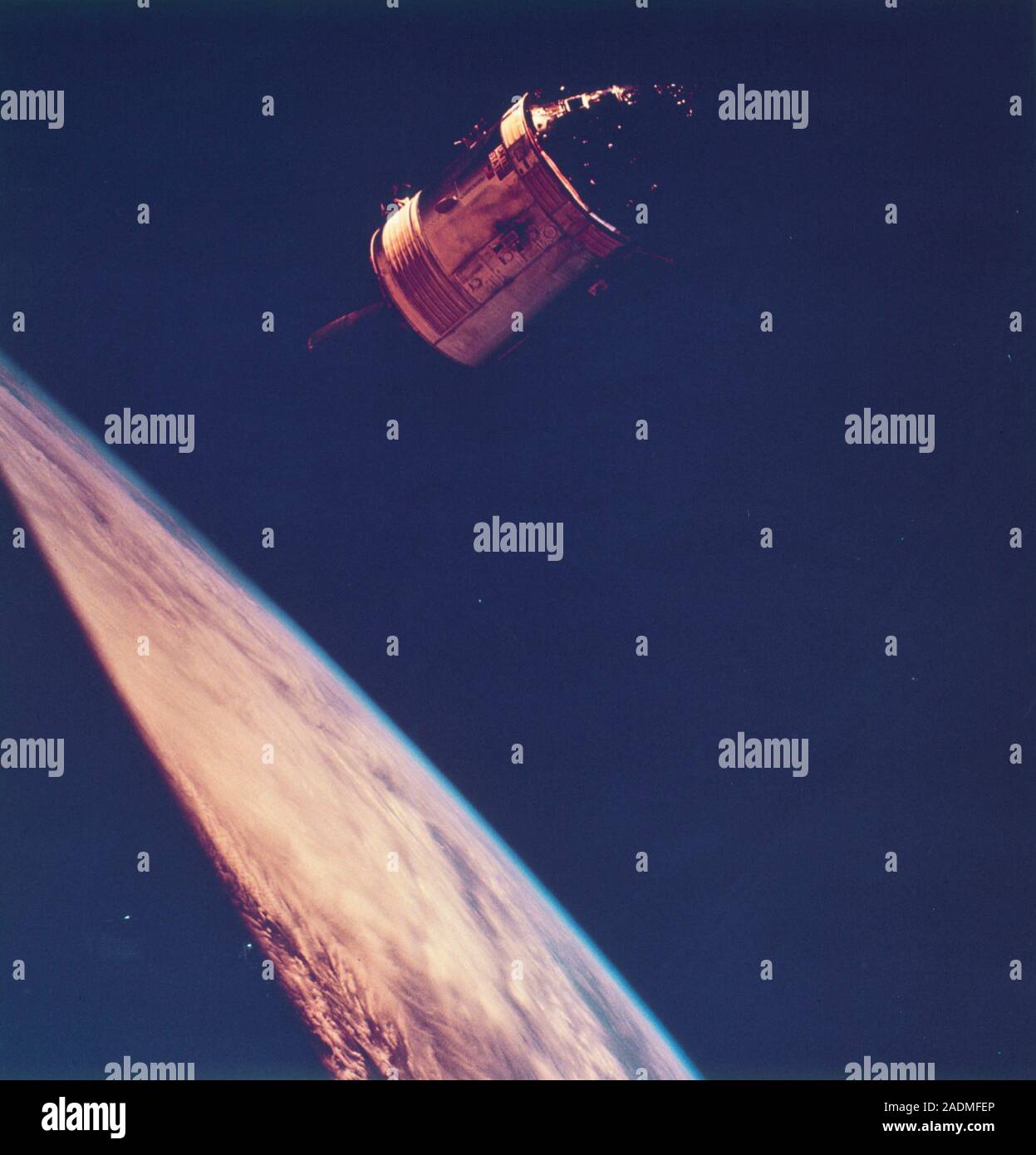 Apollo 9 Command and Service Module (CSM) viewed from the Lunar Module ...