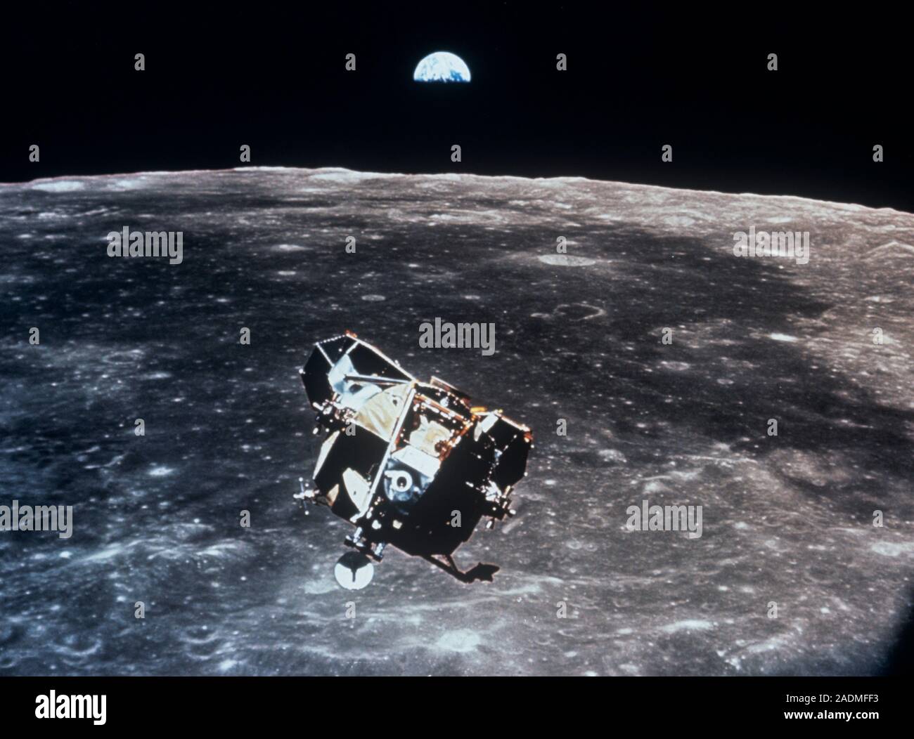 Apollo 11 photograph showing the Lunar Module ascent stage before ...