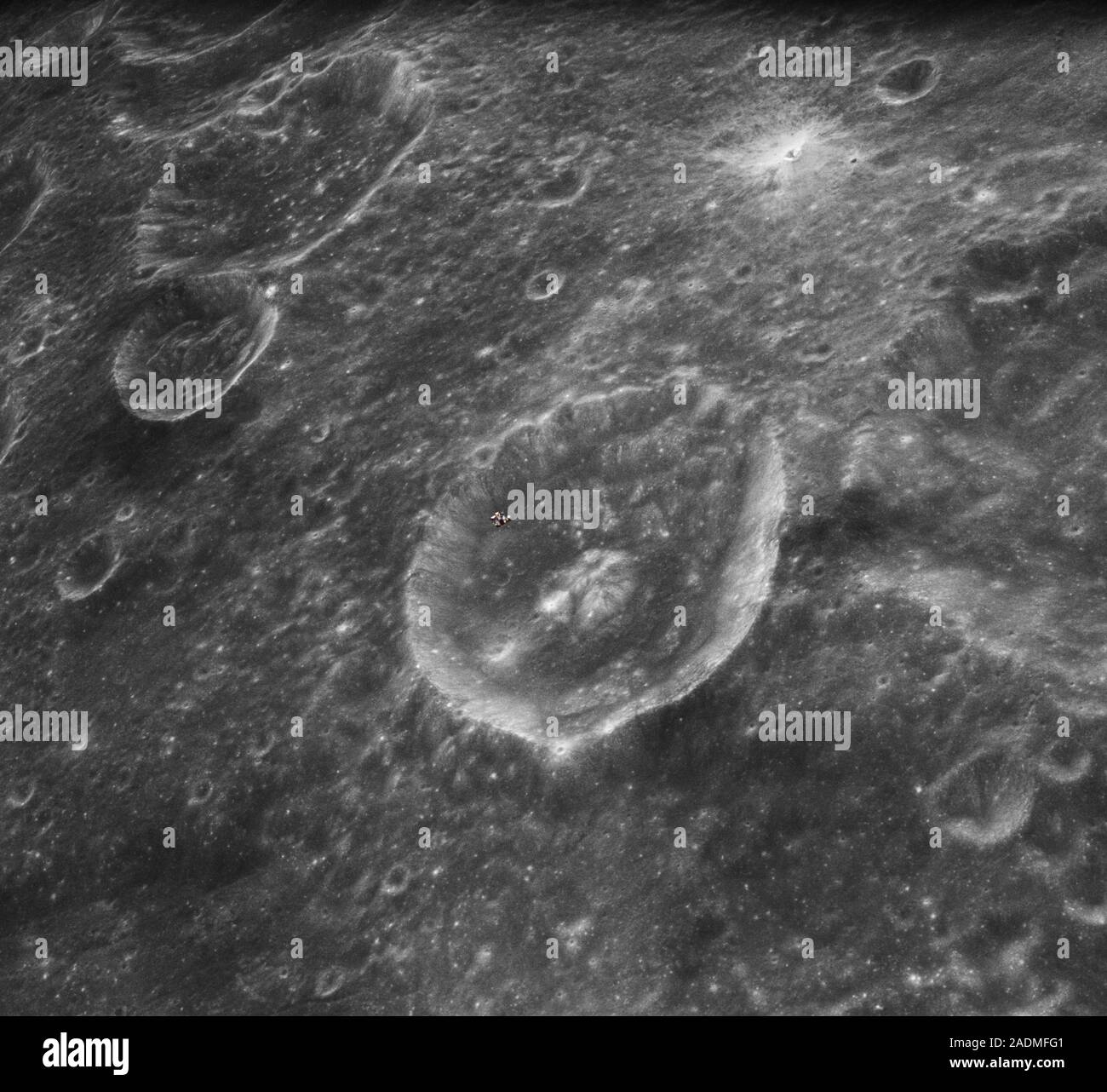 Lunar module. The lunar module Orion (centre), ascending from the Moon ...