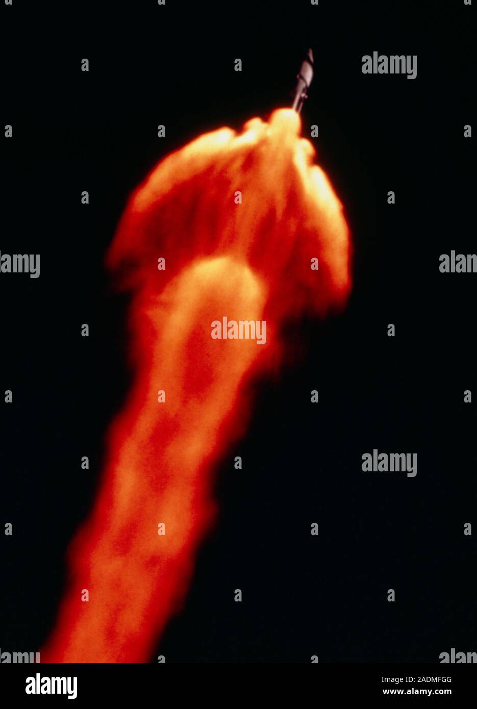 A Saturn 1B rocket launches the first flight test of an unmanned Apollo ...