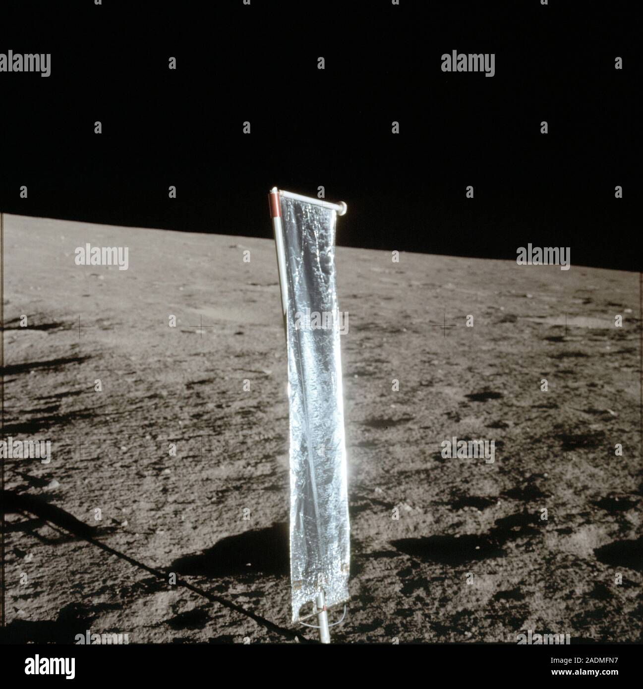 Apollo 12 photograph showing apparatus used in a Solar Wind Experiment ...