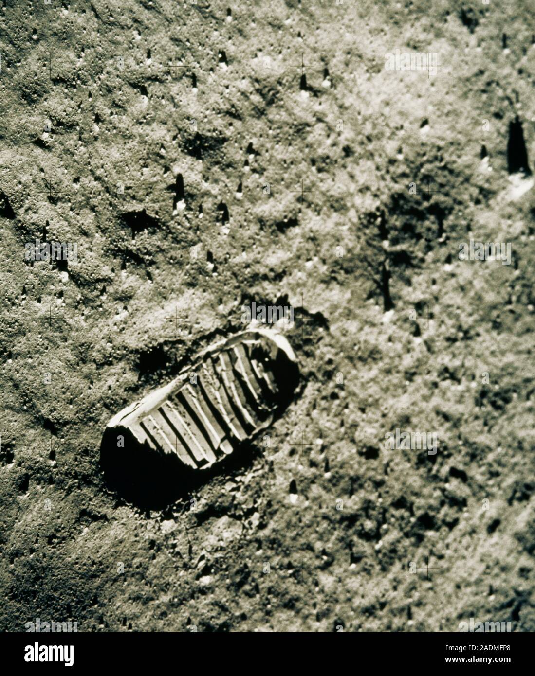 Neil Armstrong's footprint on the Moon. Apollo 11 photograph of the ...