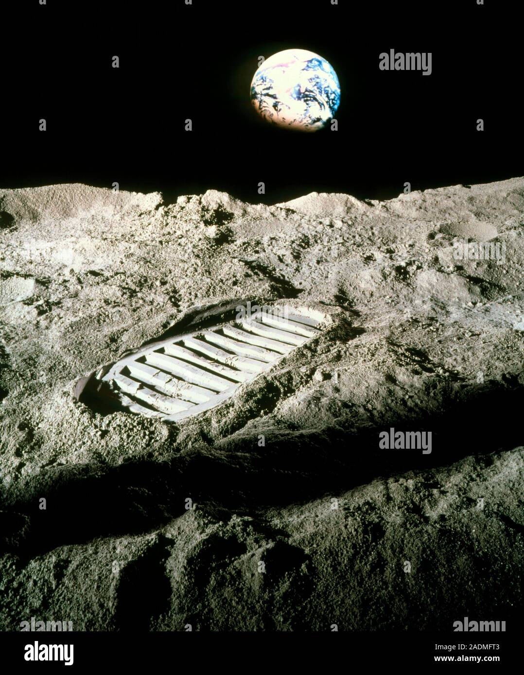Footprint on the Moon. Mock-up of an astronaut's footprint on the ...
