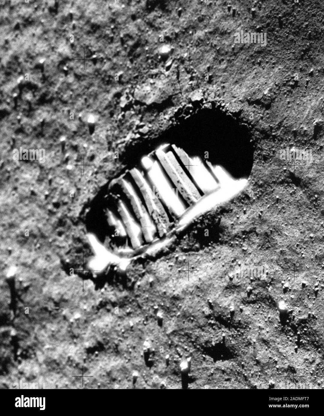 Neil Armstrong's footprint on the Moon. Apollo 11 photograph of the ...