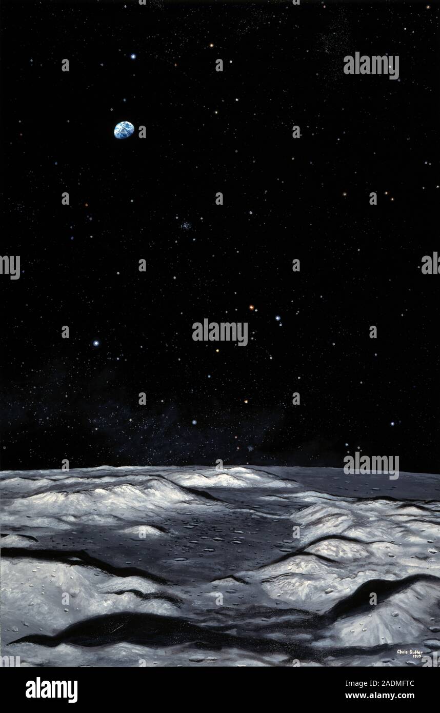 Apollo 17 landing site. Artwork of the Taurus- Littrow region of the ...