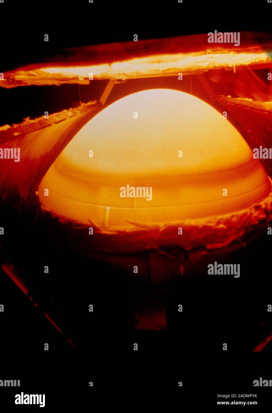 Furnace testing a nose cone for the NASA space shuttle at over 1,000 ...