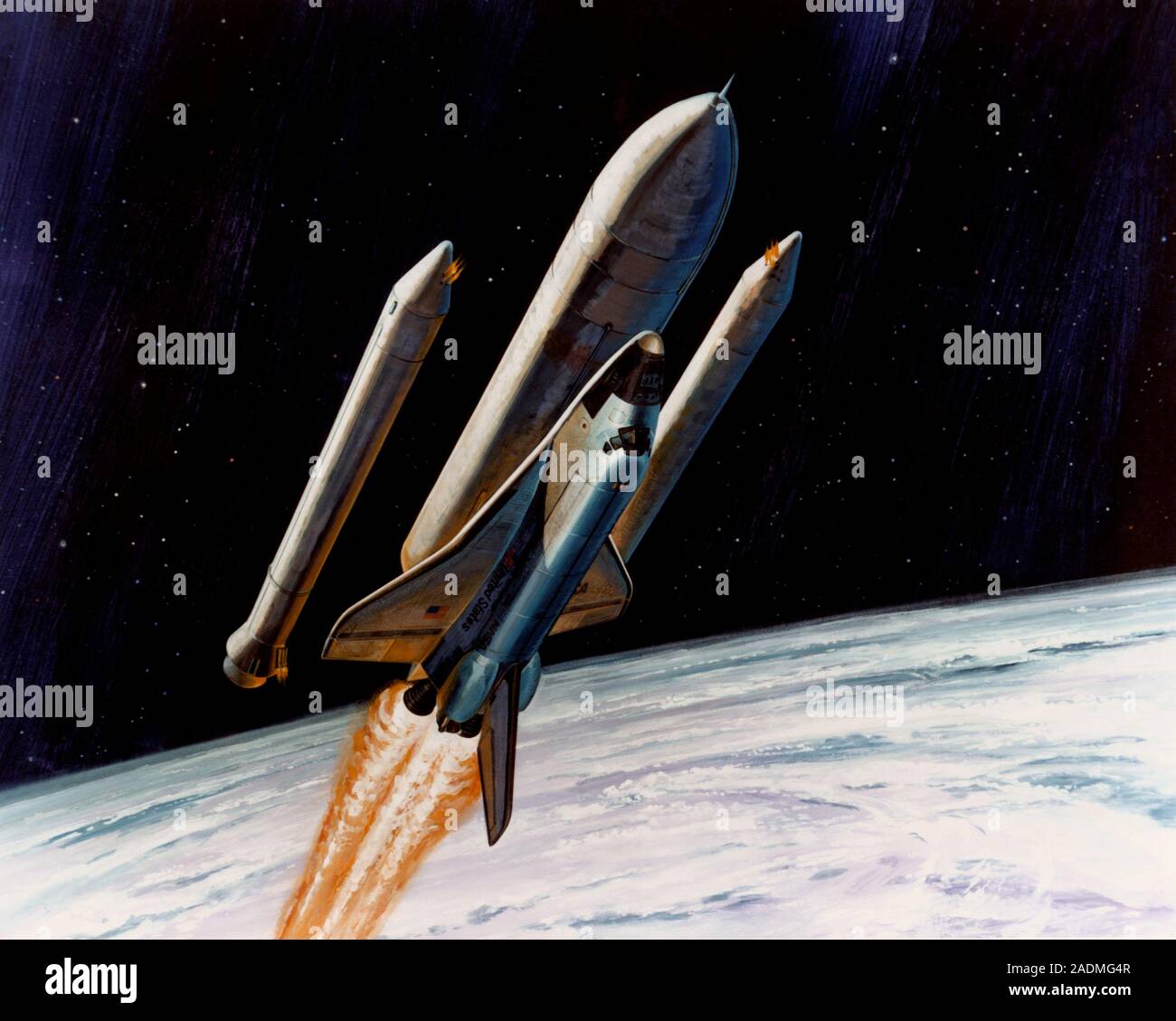 Artist's impression of the solid booster rockets Stock Photo - Alamy