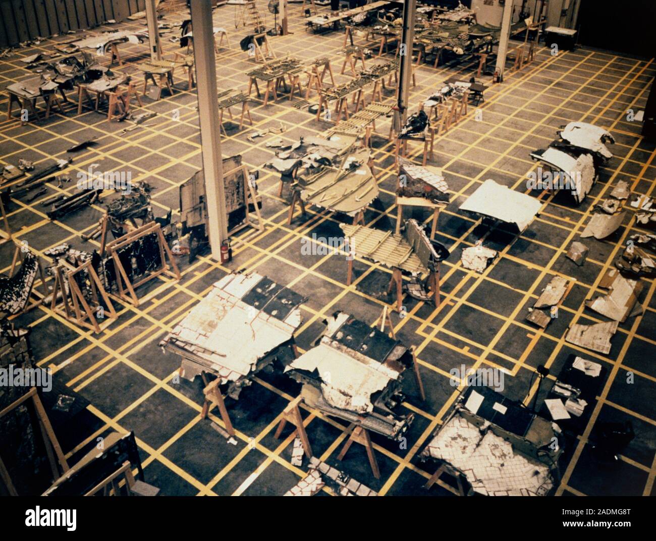 Pieces of debris recovered after the explosion which destroyed the ...