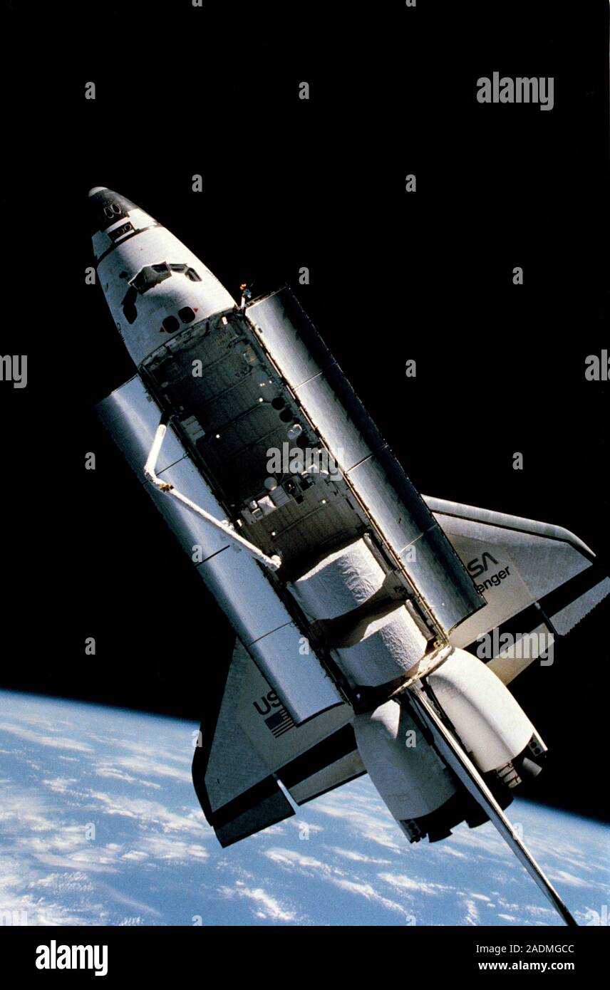 The orbiter Challenger photographed from above by astronaut Bruce ...