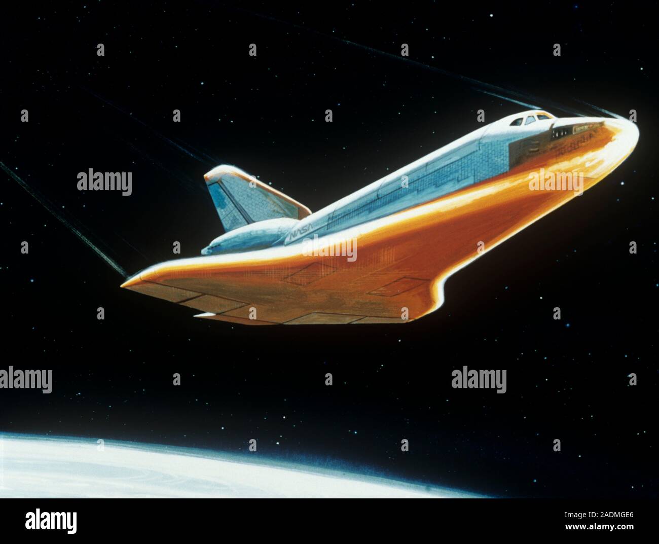 Space Shuttle Reentry Angle Space Shuttle, Illustration Stock Photo