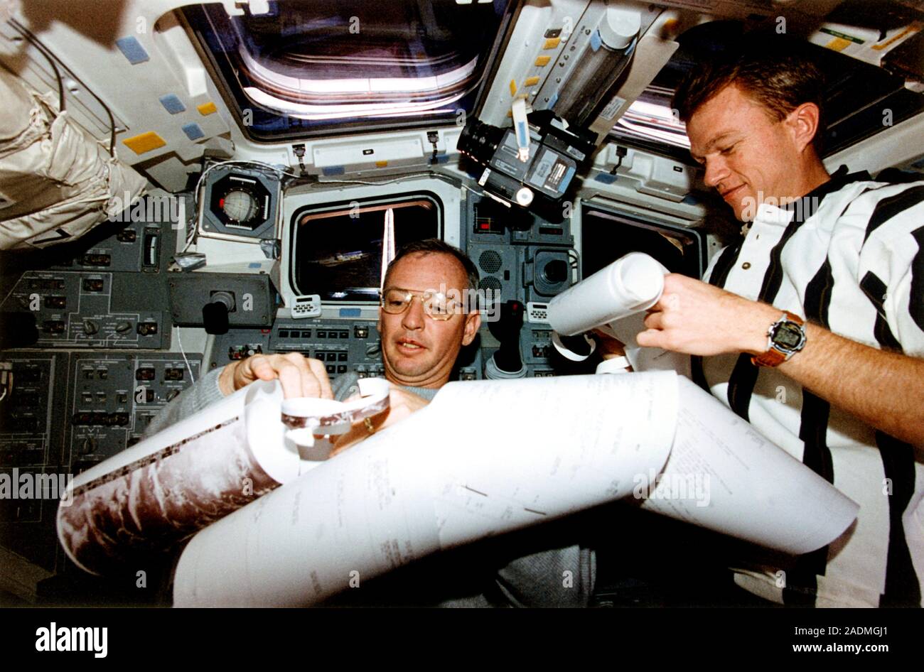 Shuttle astronauts. Astronauts Brian Duffy and Brent Jett (at left ...