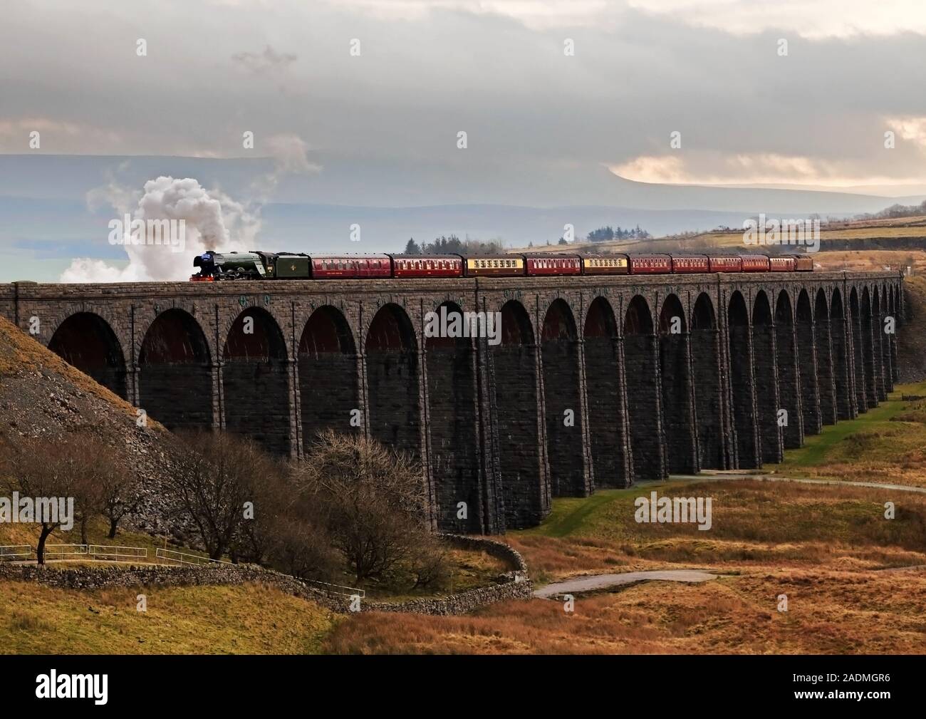 Flying Scotsman Heading North Stock Photo - Alamy