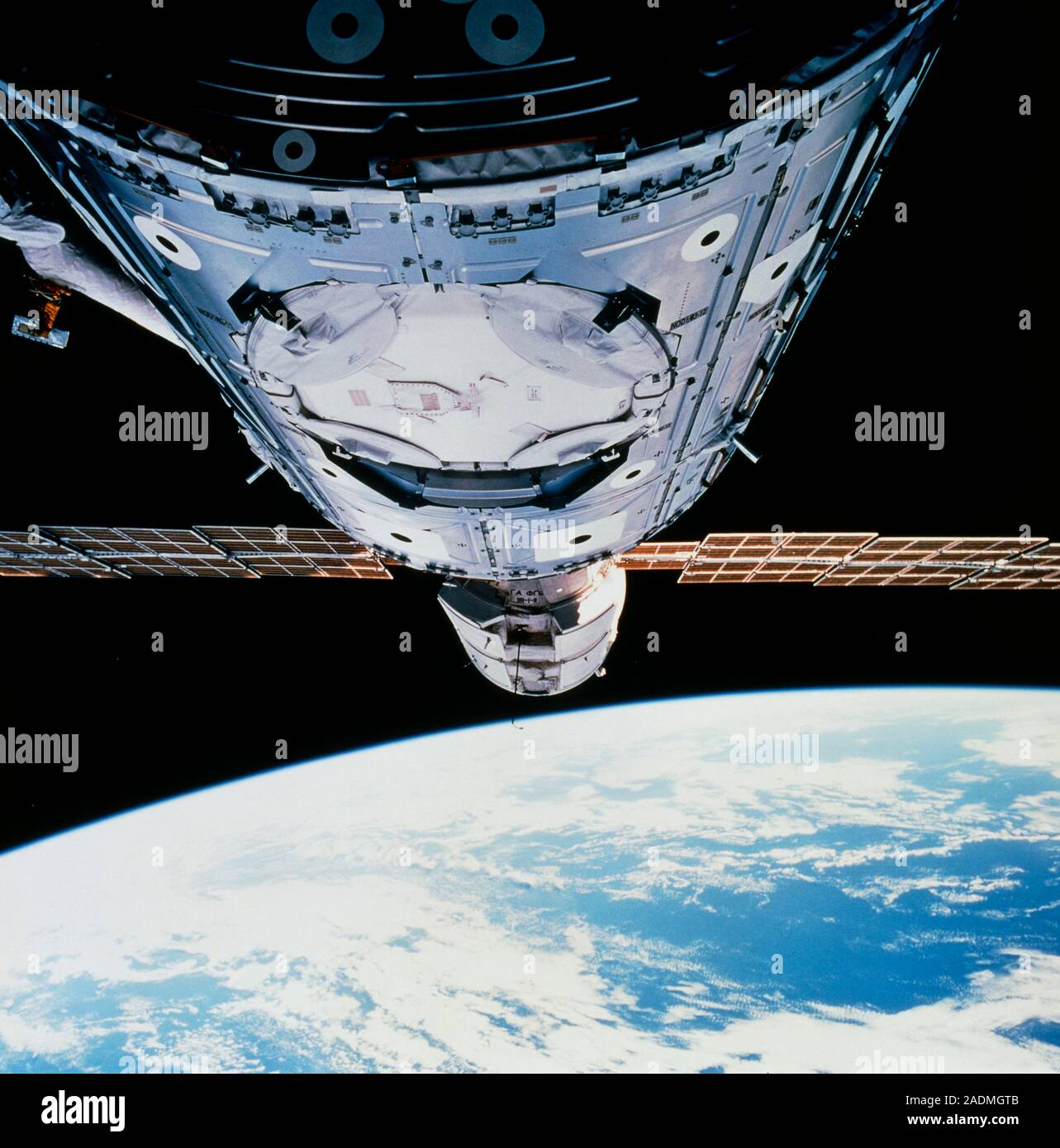 Zarya and Unity. View of the first two modules of the international ...