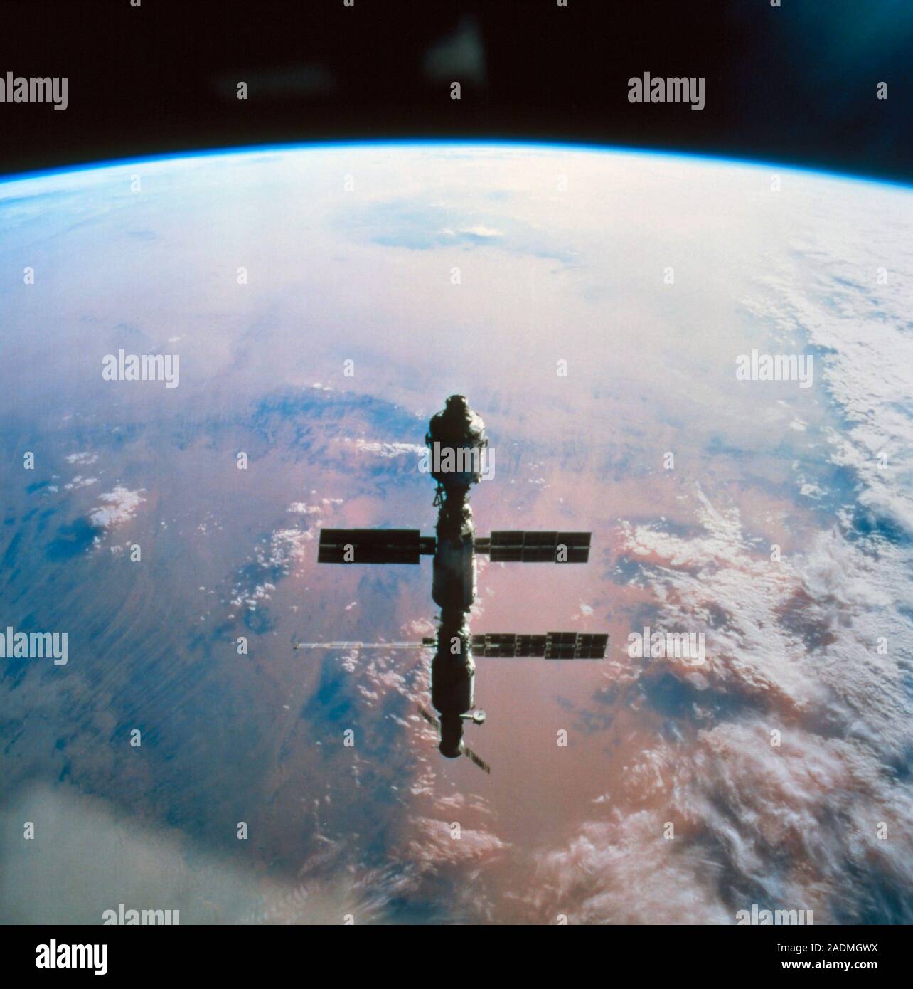 International Space Station seen over Earth from the approaching Space ...