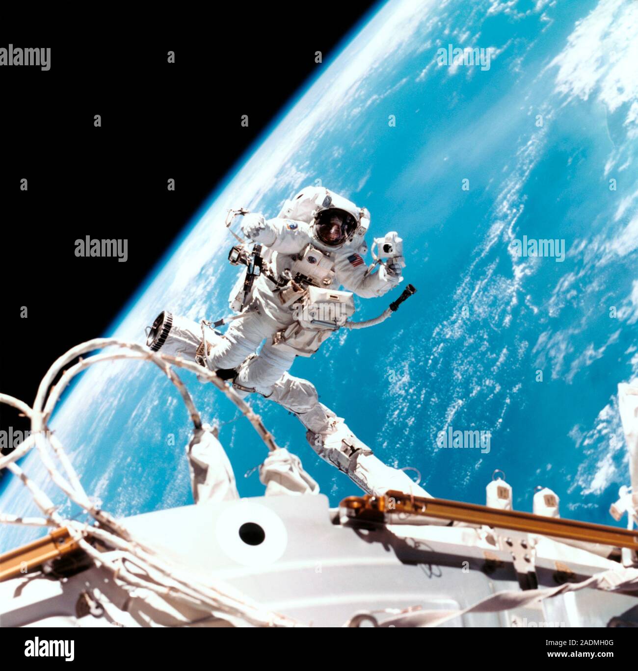 International Space Station (ISS) space walk. Astronaut James S. Voss ...