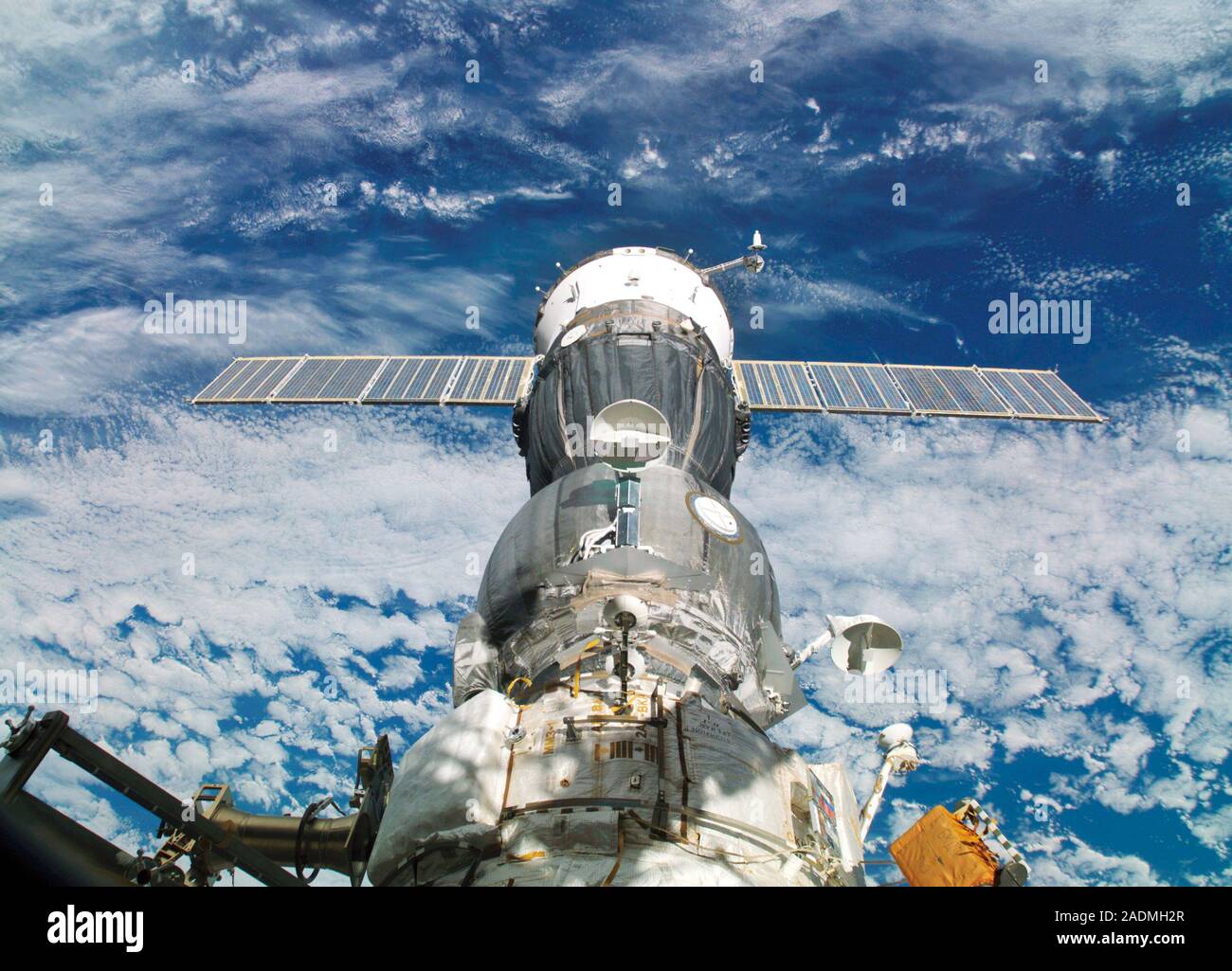 Soyuz TMA-6 spacecraft docked to the International Space Station on 18th April 2005. The Soyuz ...