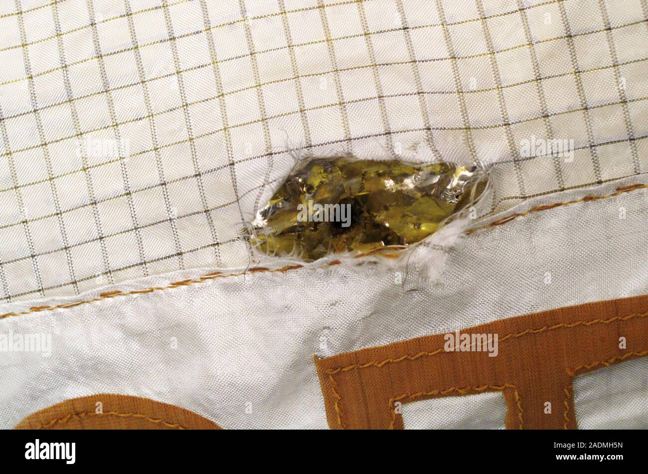 Micrometeoroid impact with the ISS (International Space Station). This ...