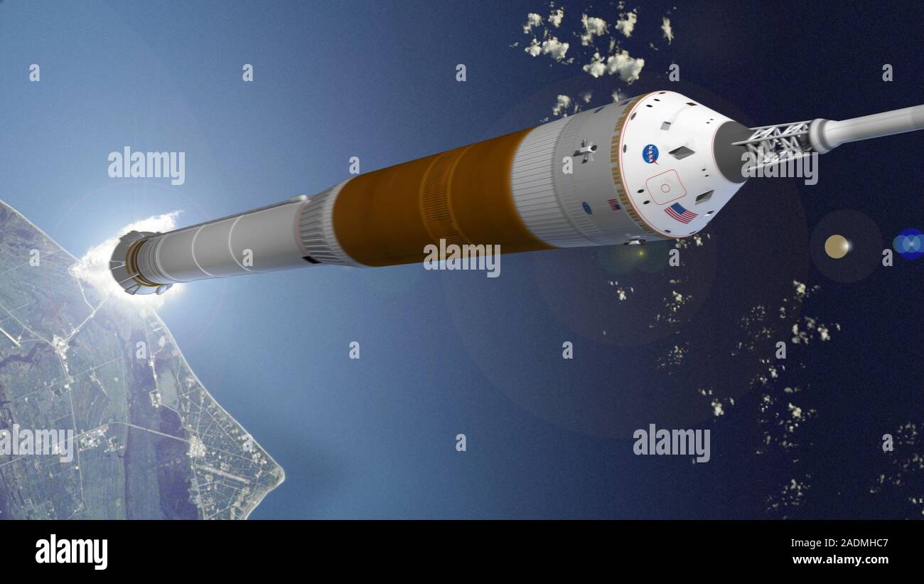 NASA's future manned launcher. Computer artwork of the rocket that will ...