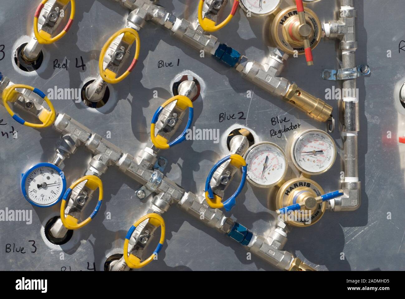 MOD-1 lunar lander control panel. Panel to control propellant gases ...