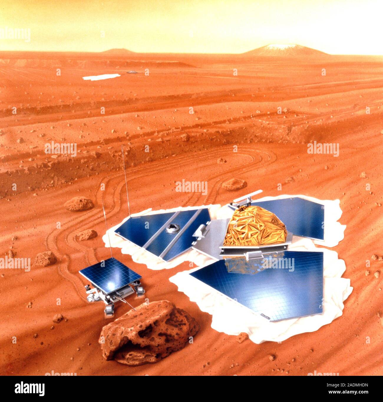 Mars Pathfinder arrival at Mars. Third in a series of three artworks ...