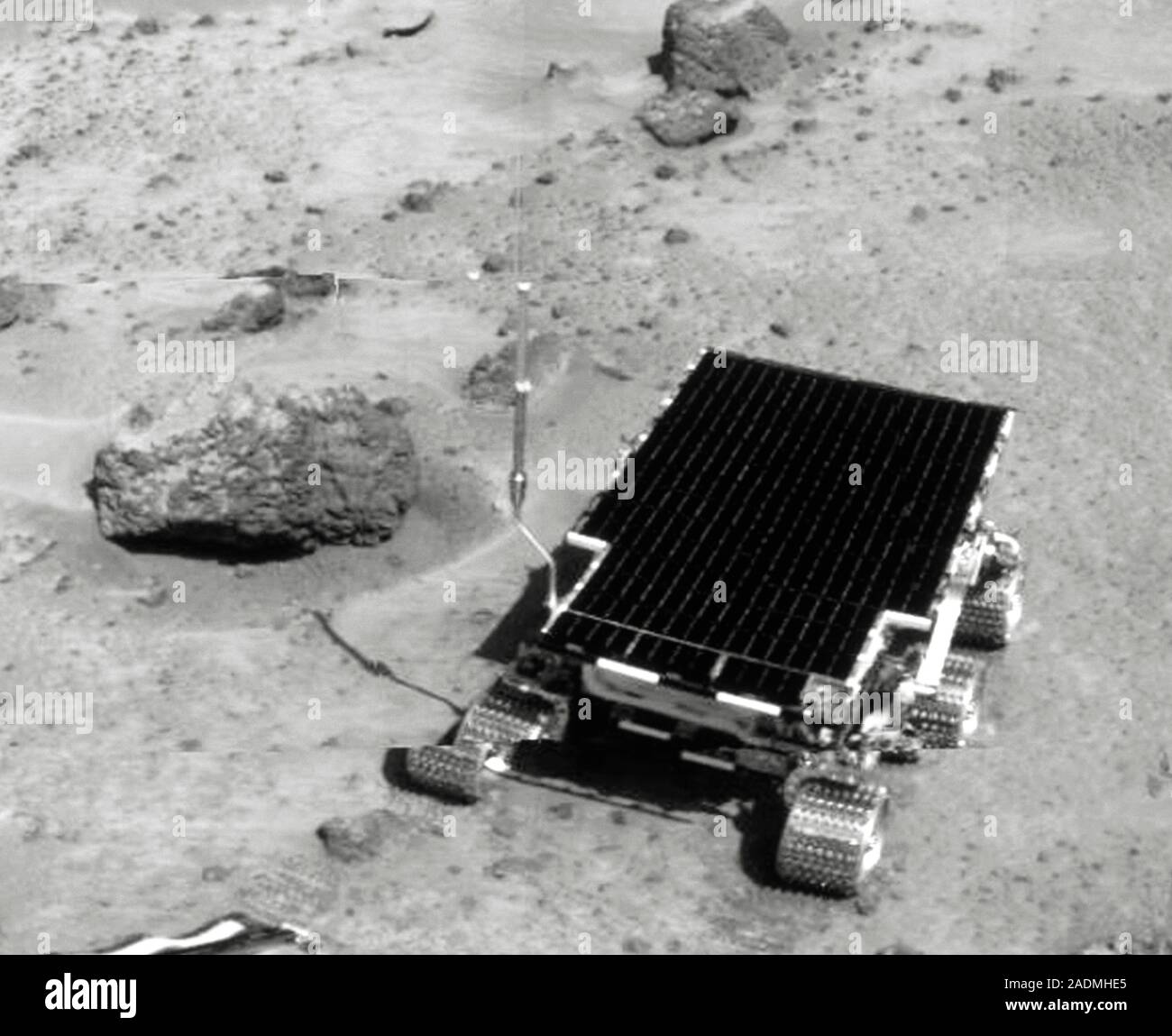 Sojourner. Mars Pathfinder mosaic image of the robotic Sojourner ...