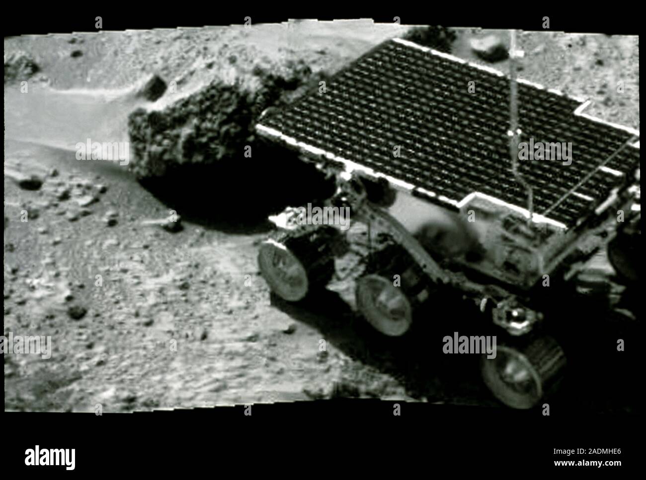 Sojourner. Mars Pathfinder mosaic image of the robotic Sojourner ...