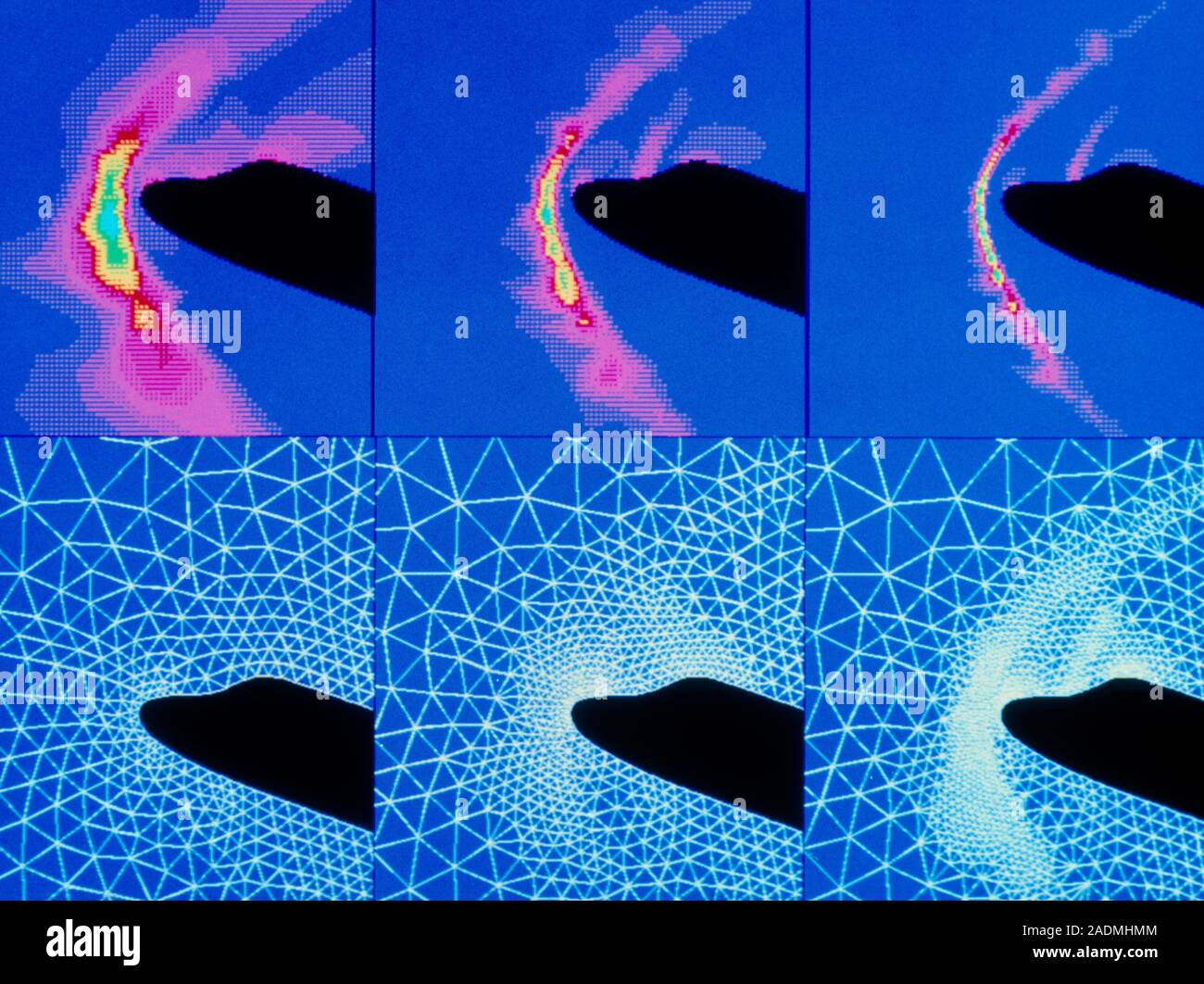 Computer-aided aerodynamic simulation of Hermes encountering a ...