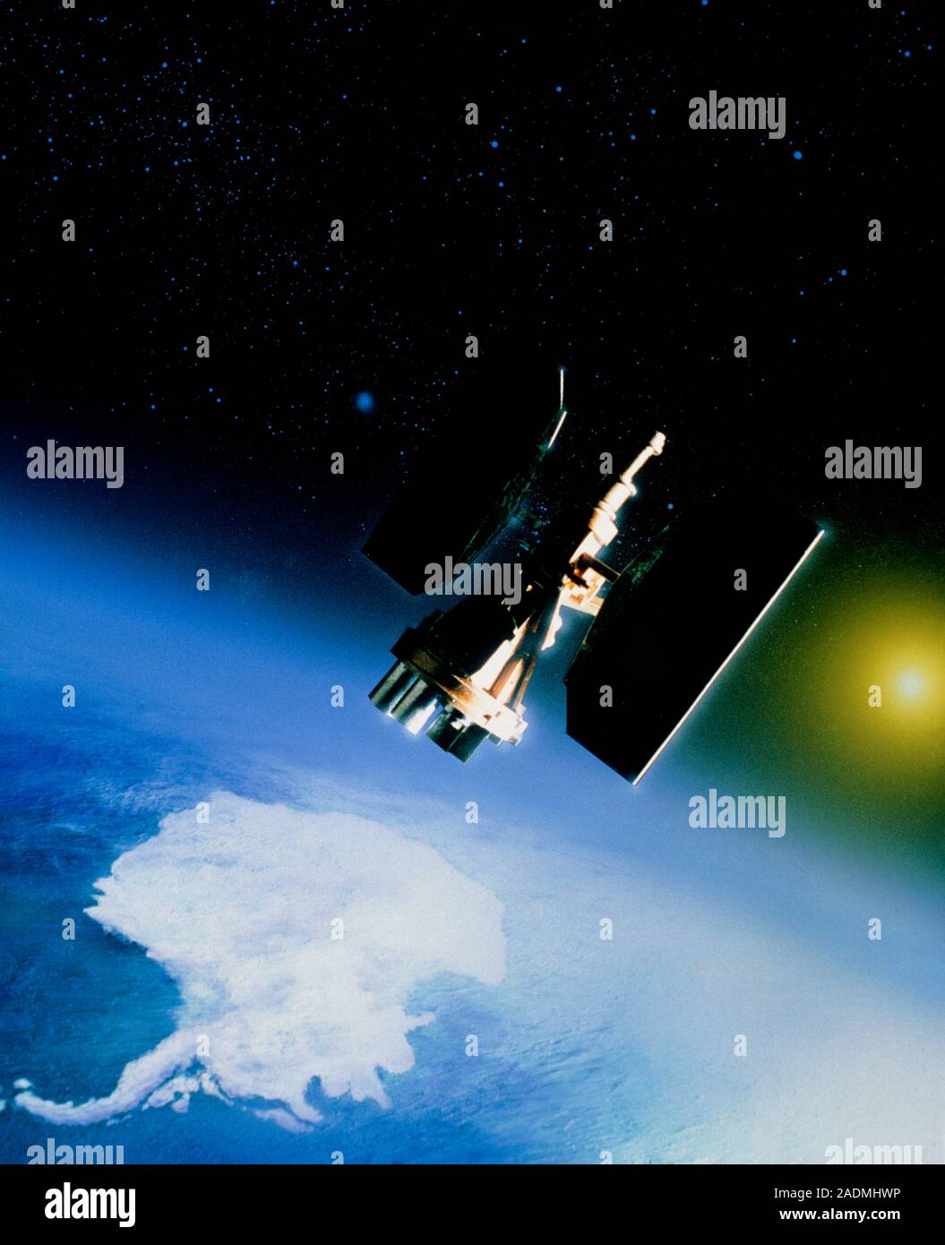 Artist's impression of the Nimbus-7 Earth observation satellite in ...