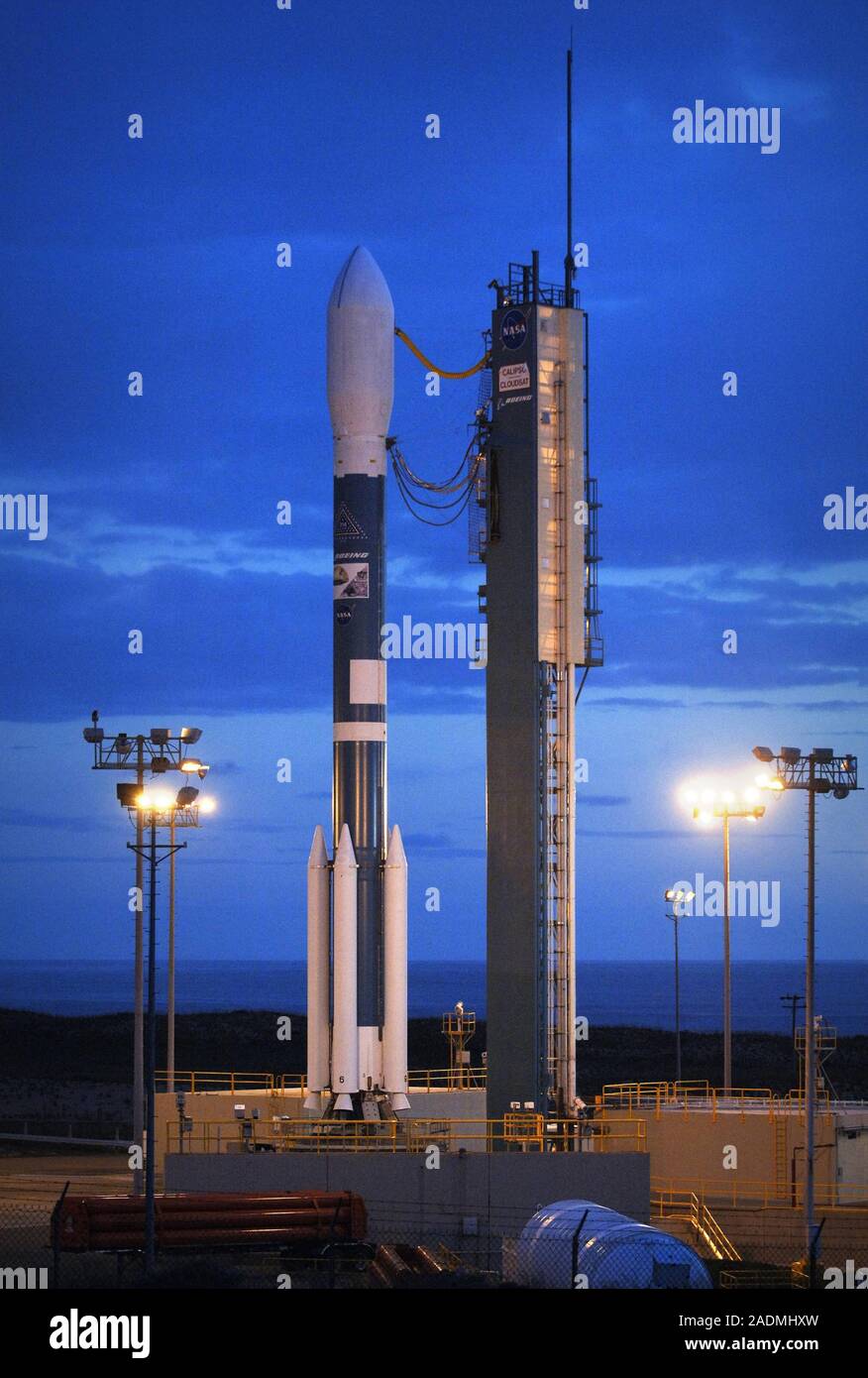 CloudSat and CALIPSO launch rocket on its launch pad at Vandenberg Air ...