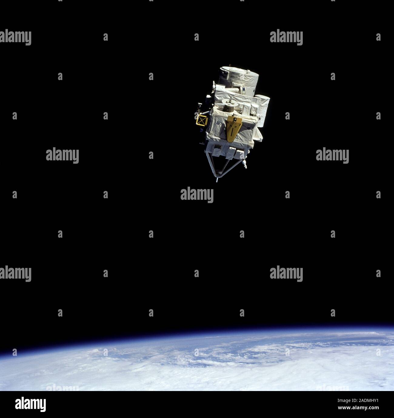 CRISTA-SPAS-2 satellite in orbit above the Earth. The CRISTA-SPAS-2 ...