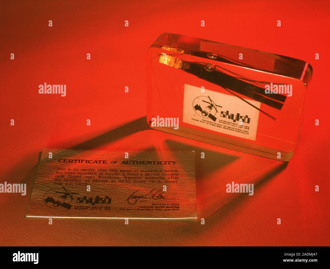 Space debris. Paperweight made from part of an oxygen tank that fell to ...