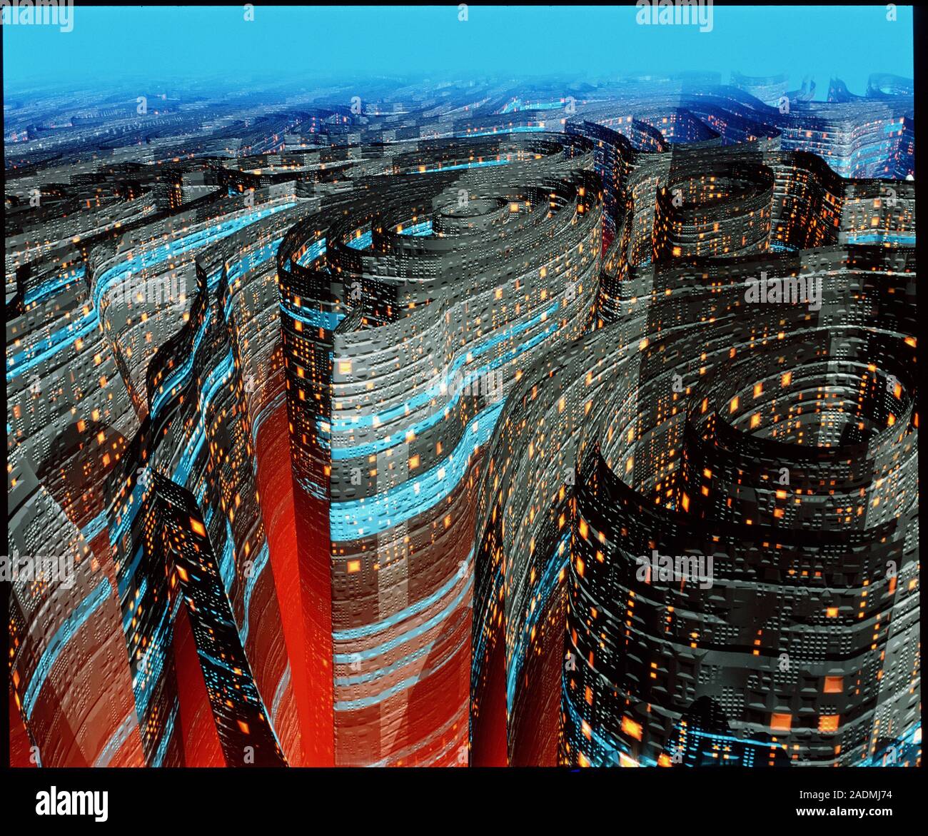 Future city. Computer artwork of a city of the future Stock Photo - Alamy