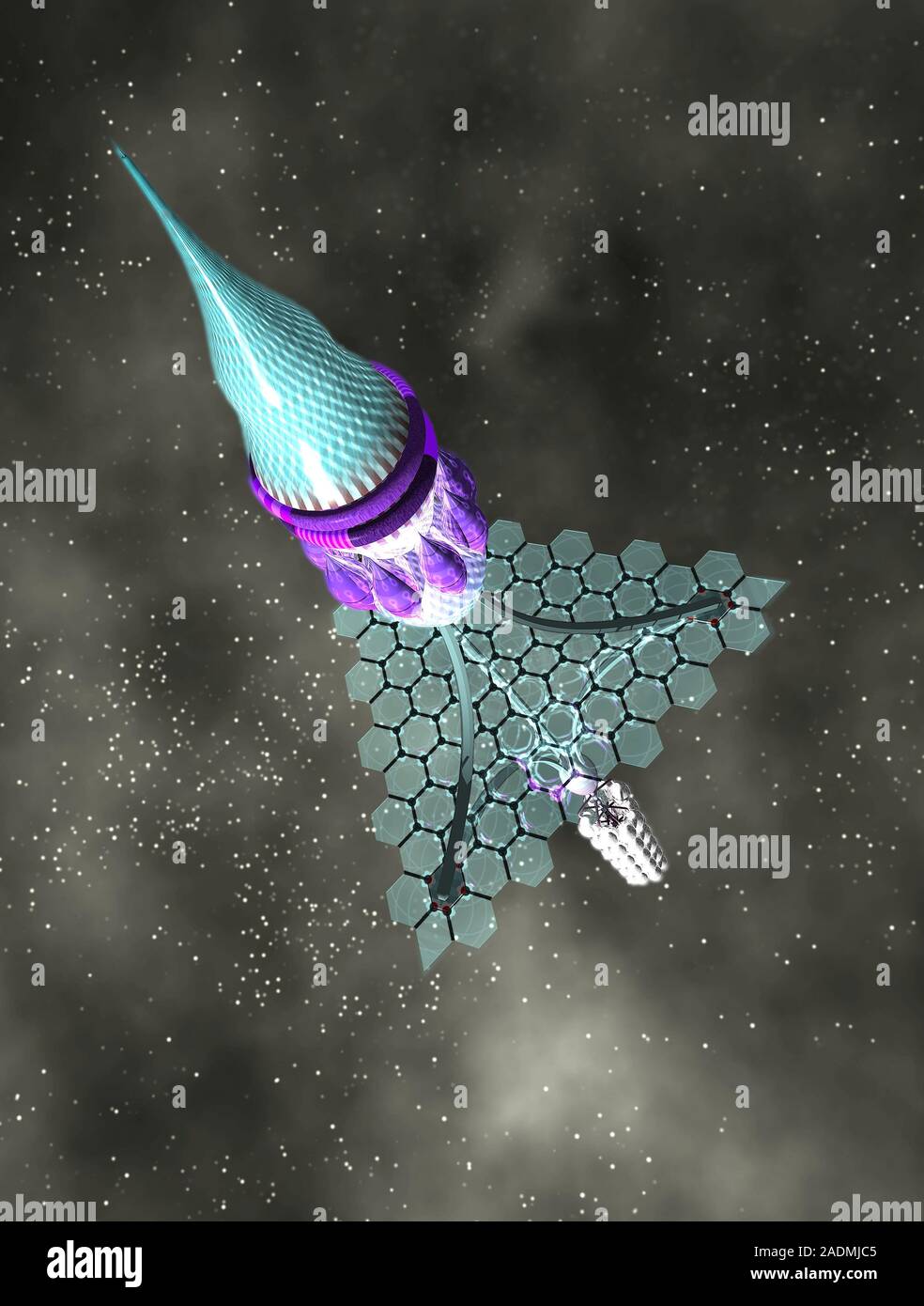 Spacebloom. Computer artwork of an ainring spacebloom, part of a ...