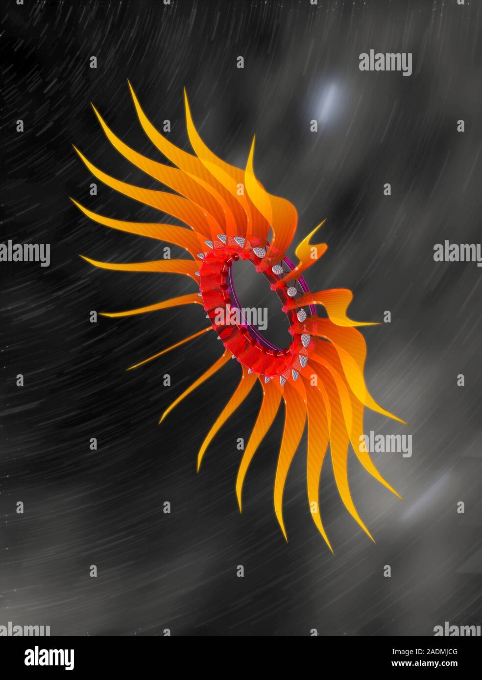 Spacebloom. Computer artwork of a fosix spacebloom, part of a fictional ...