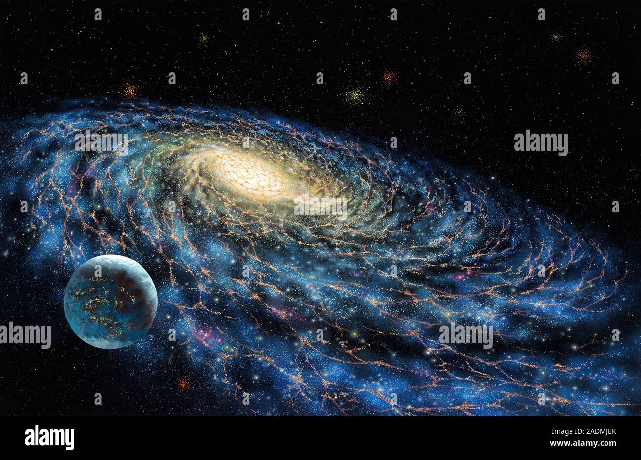 Alien communication. Conceptual artwork of alien signals communicating ...